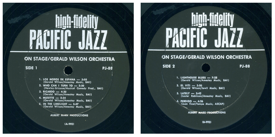 PACIFIC JAZZ / WORLD PACIFIC LABELOGRAPHY